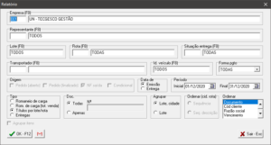 Relatórios – Romaneio de Carga – Tecgesco Gestão